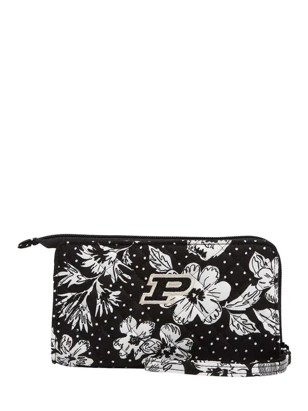 VERA BRADLEY Collegiate Rfid Front Zip Wristlet - Black/white