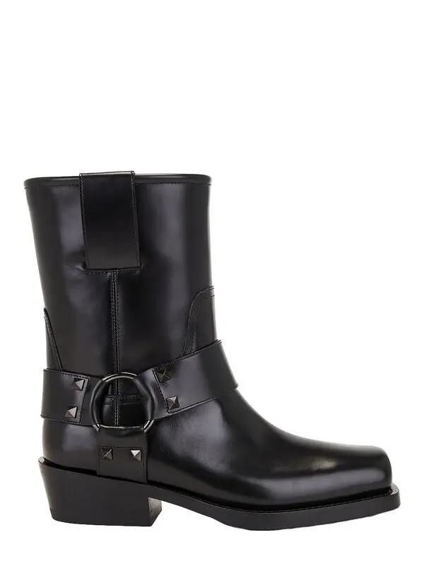 Valentino Garavani Rockstud Biker Boot - Nero