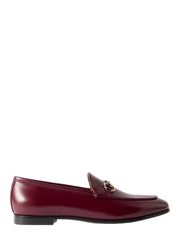 Gucci Jordaan Leather Loafers With Horsebit Detail - Burgundy
