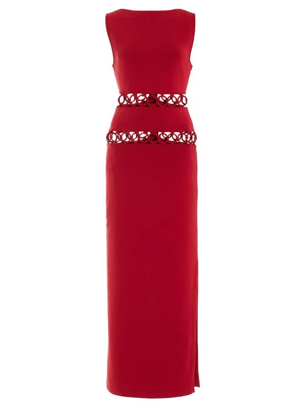 Cult Gaia River Cutout Knit Maxi Dress - Burgundy