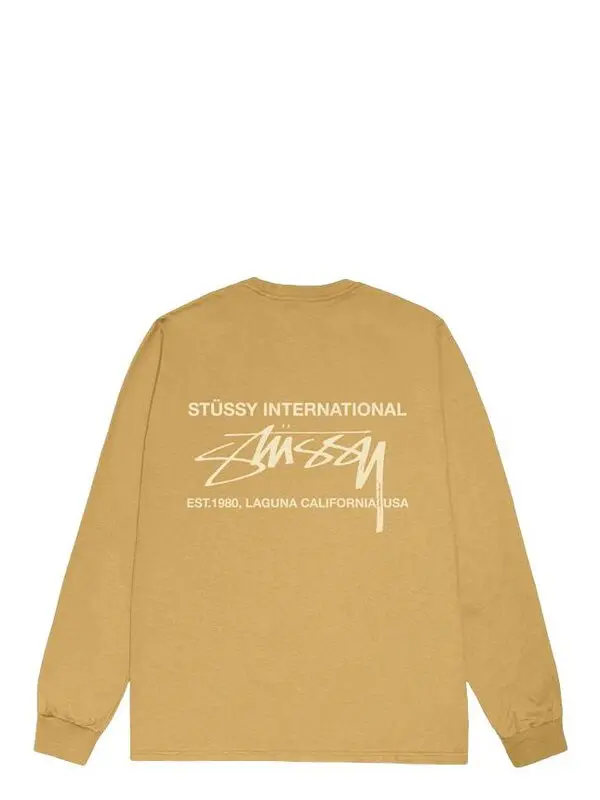 StÜssy Smooth International Long Sleeve Tee Shirt - Curry