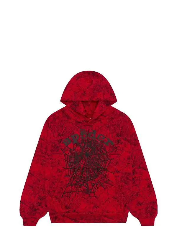 SP5DER Og Tree Camo Hoodie - Red