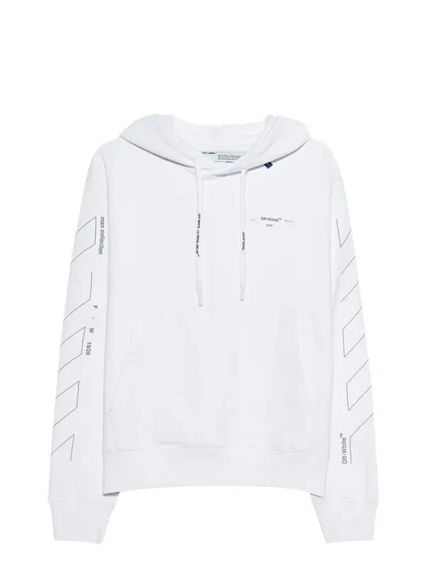 Off-White Diag Unfinished Hoodie - White/silver