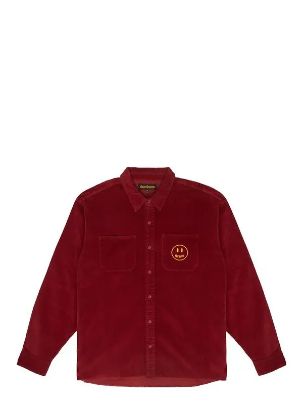 Drew House Corduroy Long Sleeve Shirt - Burgundy