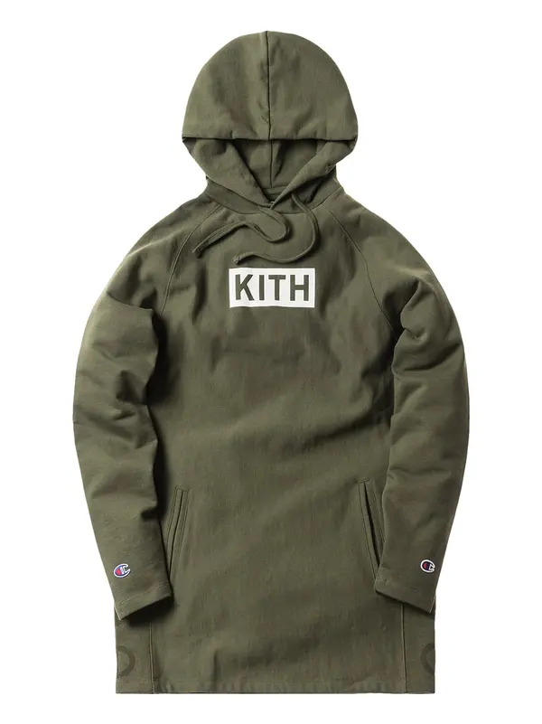 Kith X Champion Extended Hoodie - Green