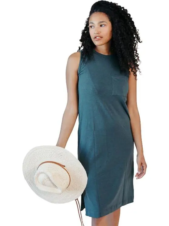 POPLINEN Plus Sophie Tank Jersey Dress - Pine