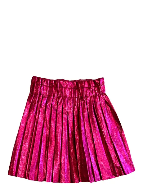 LOLA + THE BOYS Pleated Foil Skirt - Pink