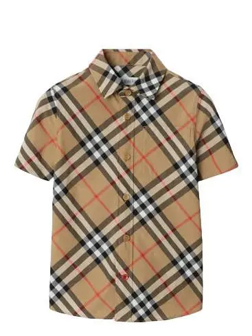 Burberry Check Cotton Shirt - Sand