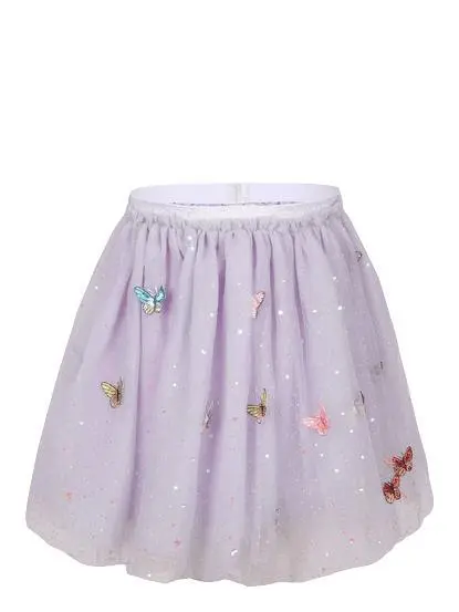 LOLA + THE BOYS Rainbow Butterfly Tulle Skirt - Light Purple