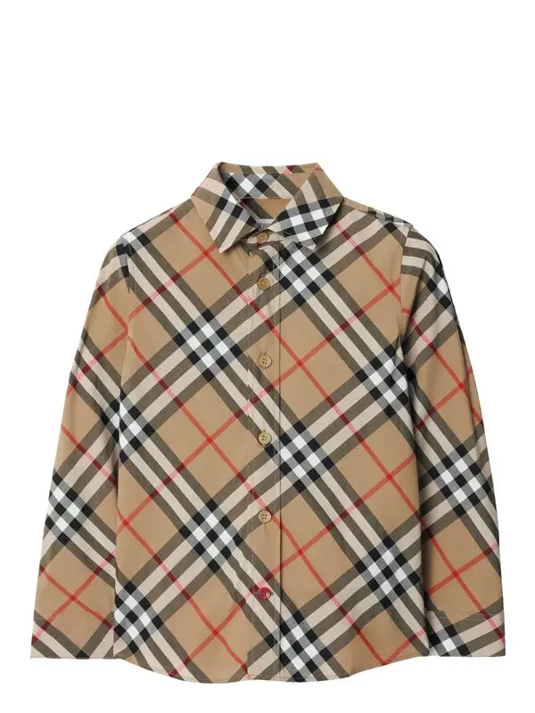 Burberry Check Cotton Shirt - Sand
