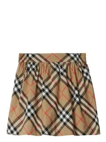 Burberry Check Cotton Skirt - Sand