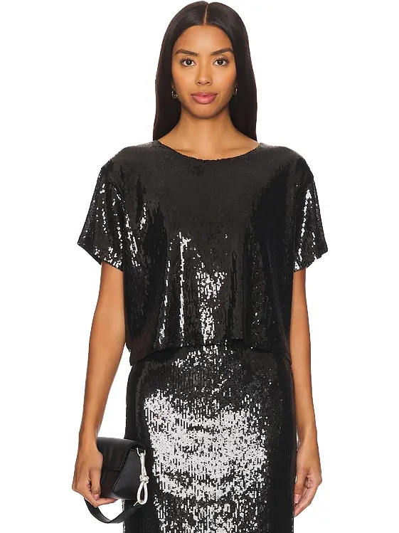 Lna Zosia Sequin T-shirt - Black
