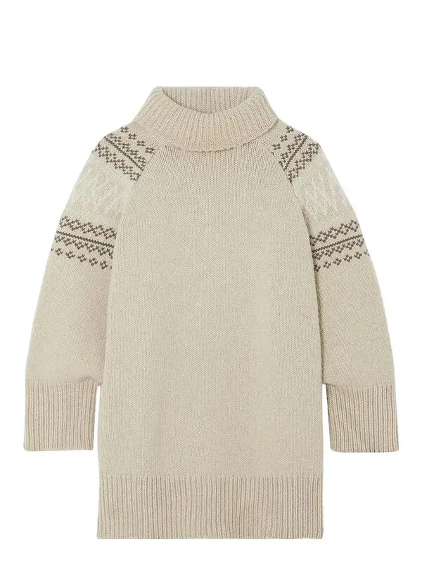 WE NORWEGIANS Setesdal Fair Isle Turtleneck Sweater - Sand