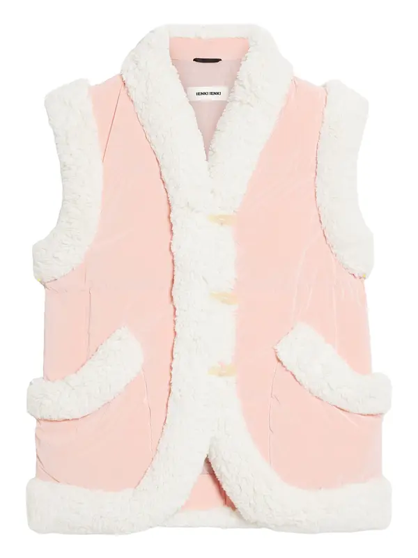 IENKI IENKI Keptar Teddy Fleece-trimmed Quilted Vest - Peach