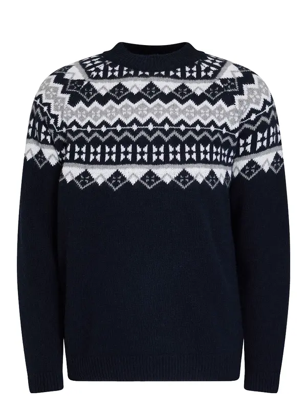 Fusalp Glenn Fair Isle Sweater - Navy