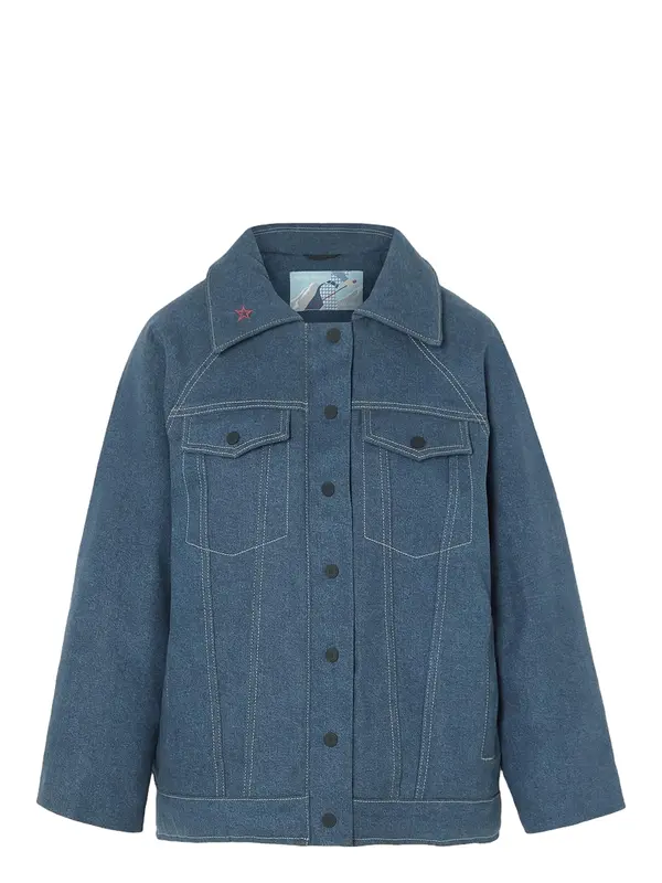 Perfect Moment Corentine Embroidered Denim Jacket - Mid Denim