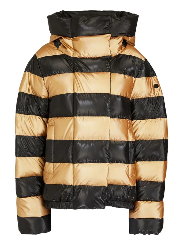 Goldbergh Dazzle Quilted Striped Down Ski Jacket - Black