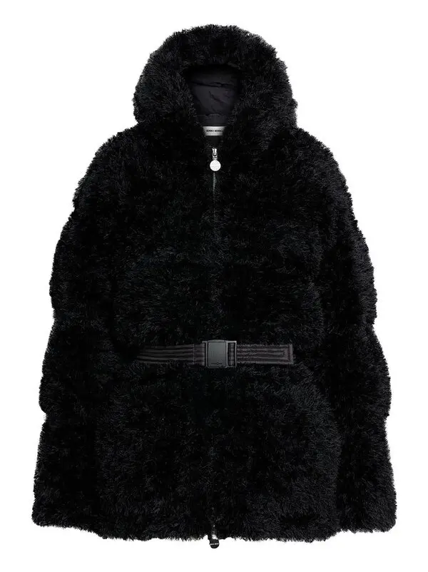IENKI IENKI Furry Michlin Quilted Faux Fur Down Jacket - Black