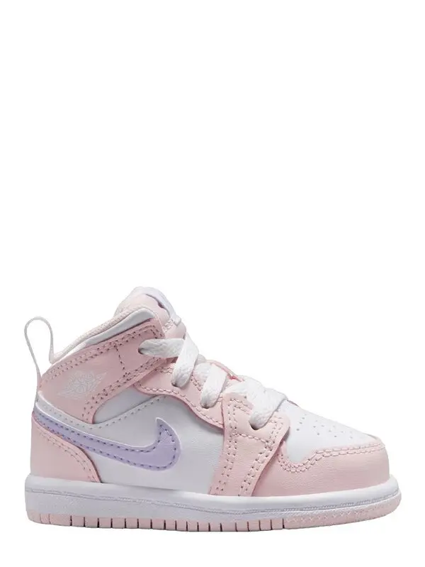 JORDAN 1 Mid Sneakers - Pink Wash/white/violet Frost