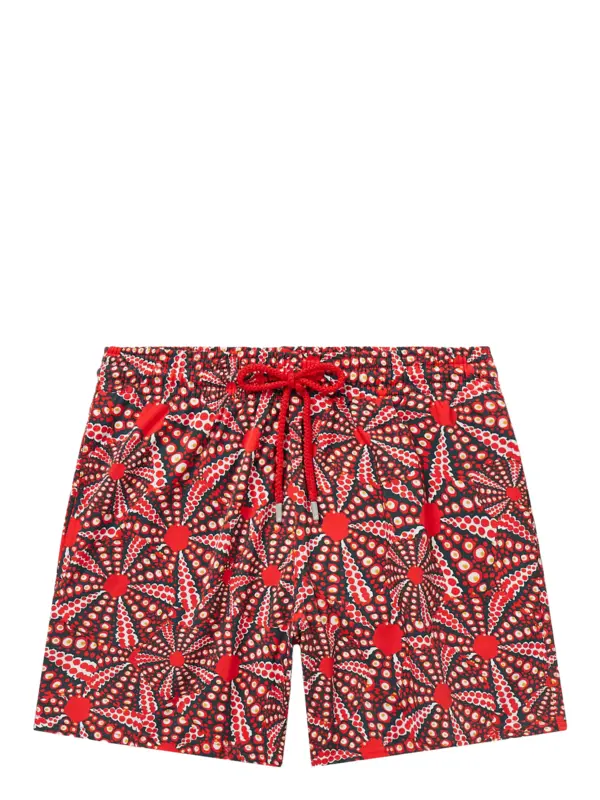 Vilebrequin Moorise Straight-leg Mid-length Printed Swim Shorts - Red