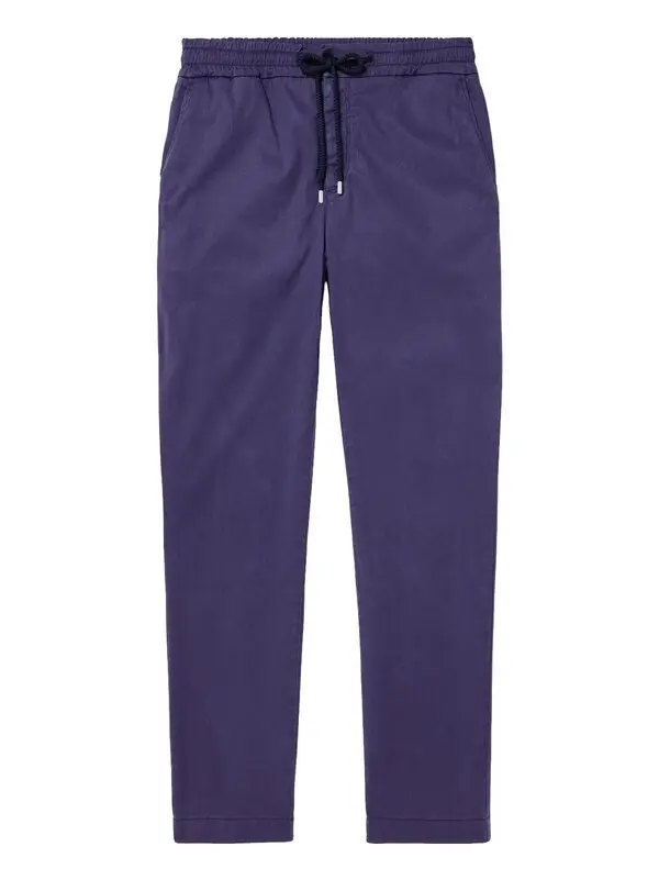 Vilebrequin Clemence Slim-fit Straight-leg Tencel™ Lyocell-blend Drawstring Trousers - Purple