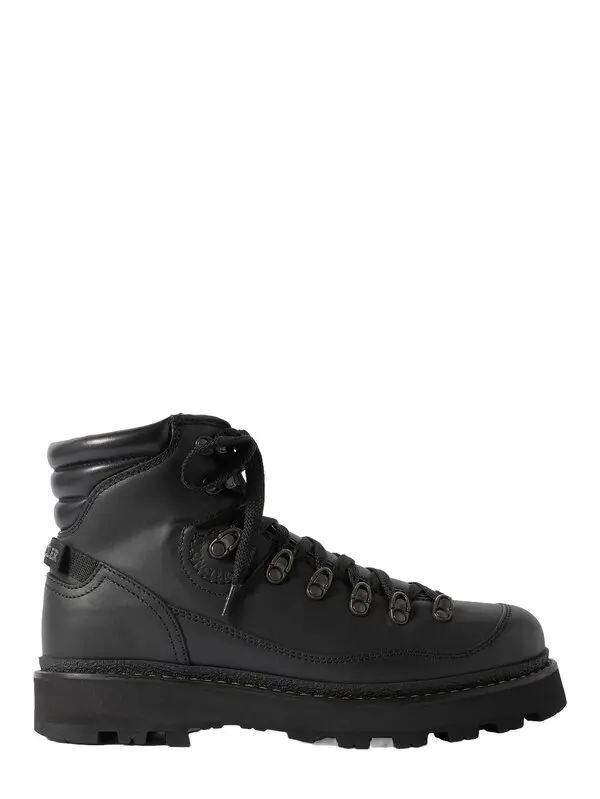 Moncler Peka Trek Leather Hiking Boots - Black