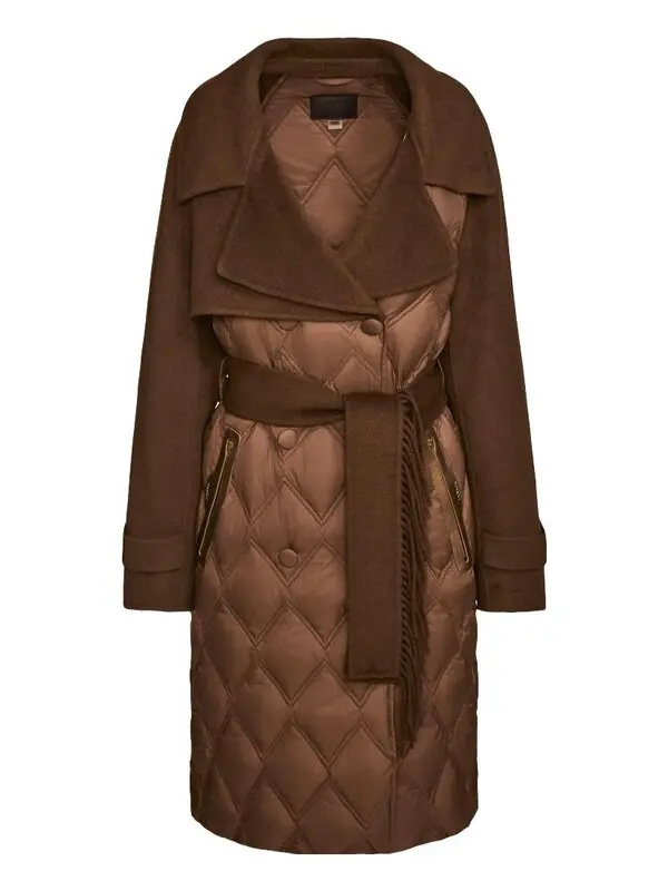 Rudsak Zoe Quilted Double-breasted Trench Coat - Mocha