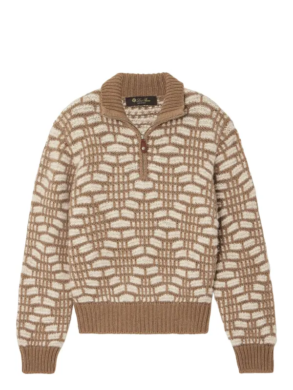 Loro Piana Jacquard-knit Camel Hair Sweater - Neutrals