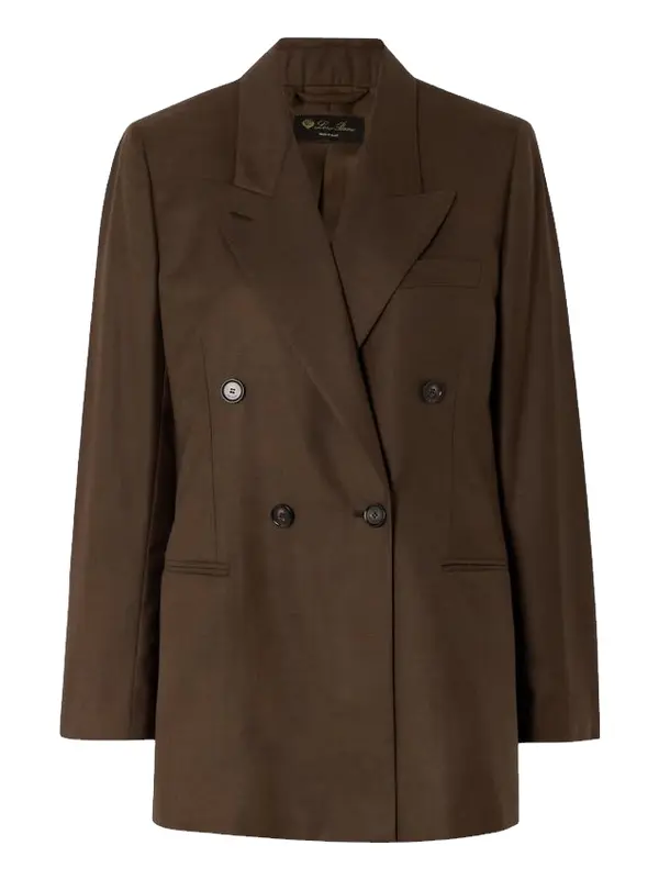 Loro Piana Oversized Double-breasted Virgin Wool Blazer - Brown