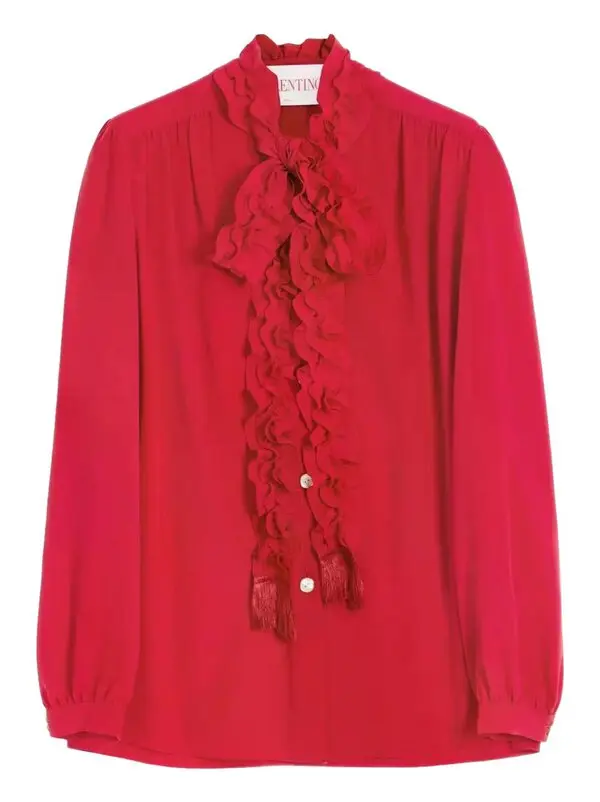 Valentino Garavani Crepe De Chine Shirt - Red