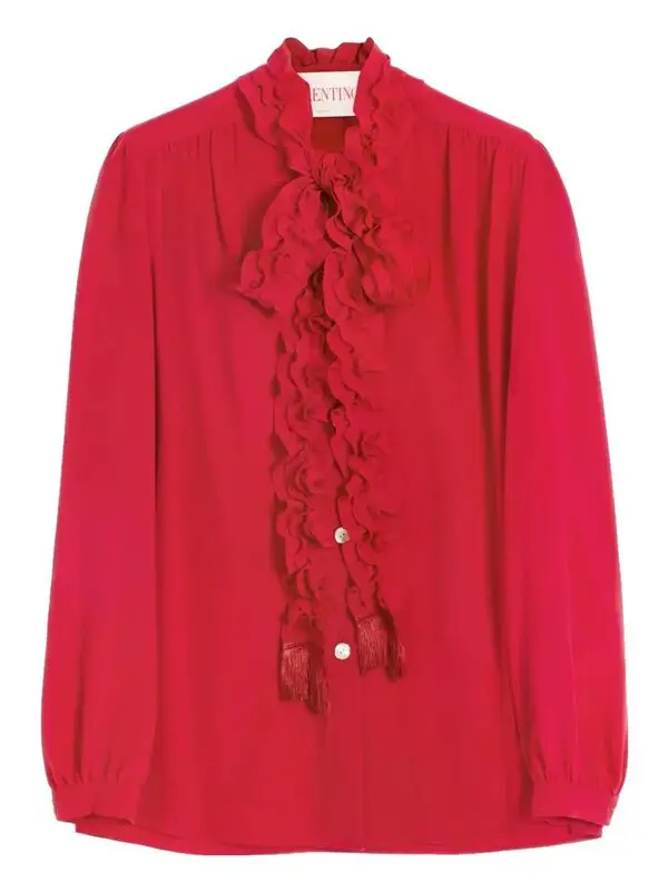 Valentino Garavani Crepe De Chine Shirt - Red