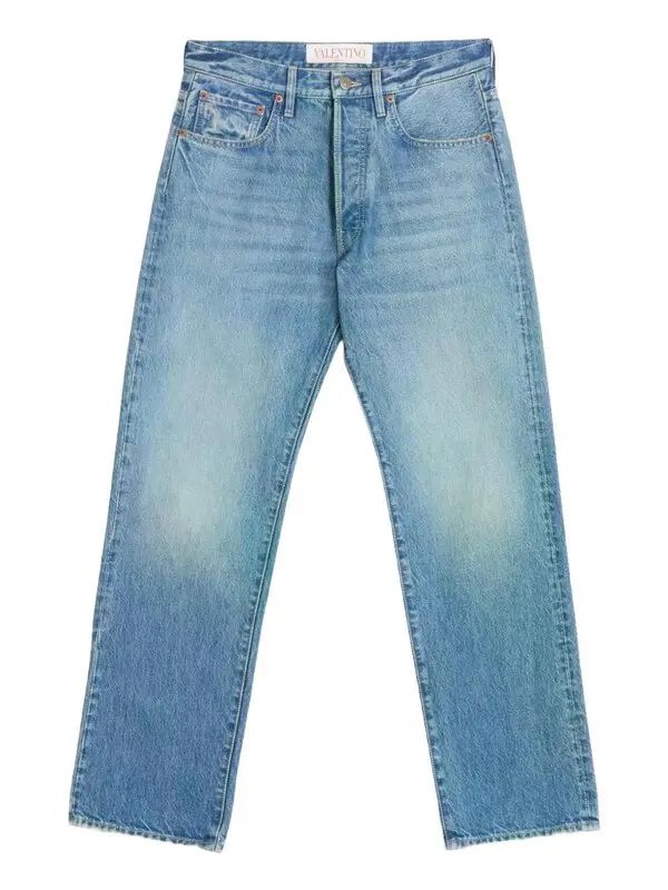 Valentino Garavani Logo-patch Jeans - Blue