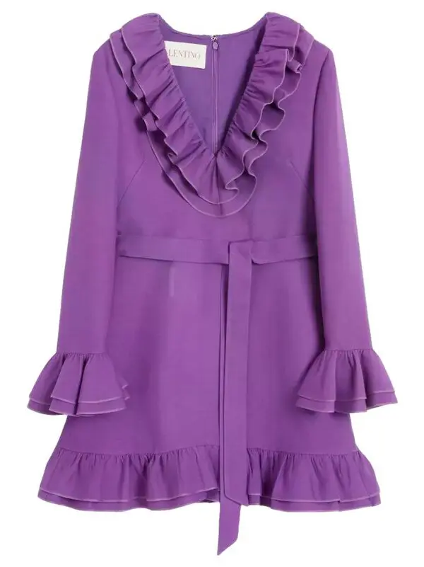 Valentino Garavani Crepe Couture Mini Dress - Purple