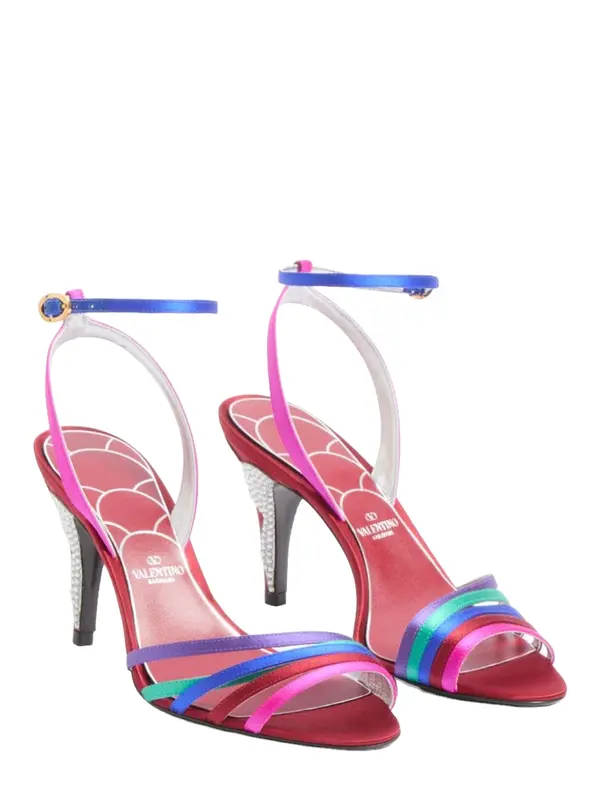 Valentino Garavani 85mm Ladycrush Satin Sandals - Pink