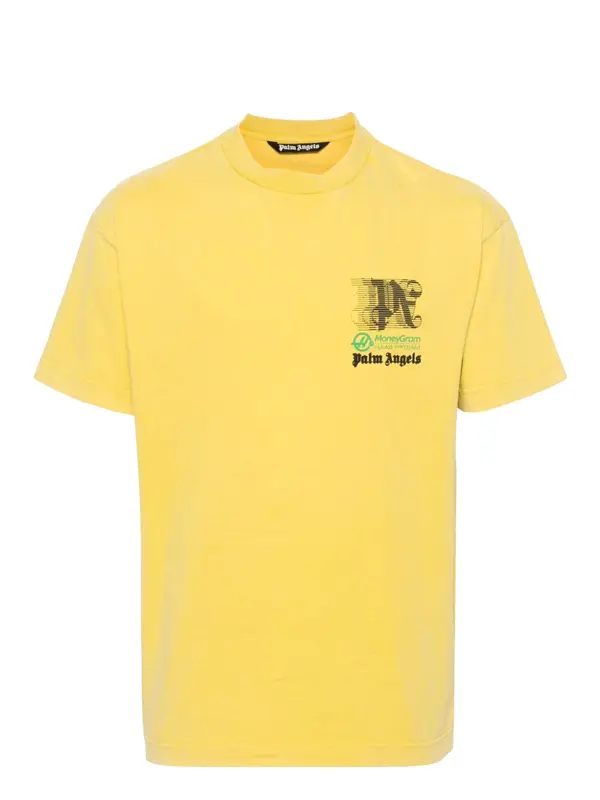 Palm Angels X Moneygram Haas F1 Cotton T-shirt - Yellow