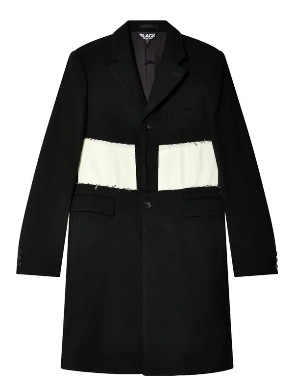 BLACK COMME DES GARÇONS Frayed-edge Coat - Black