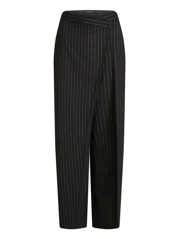 Karl Lagerfeld Pinstriped Tapered Trousers - Grey