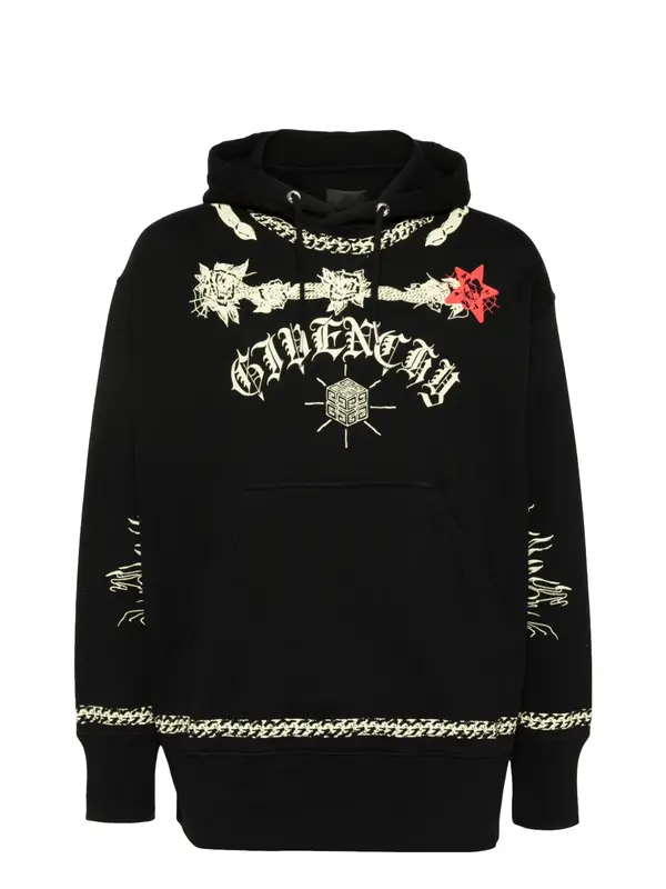 Givenchy Graphic-print Hoodie - Black