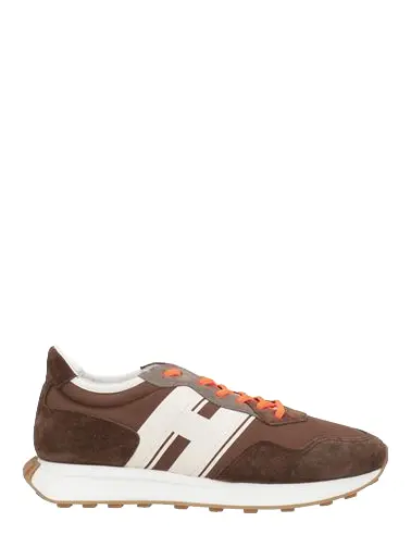 Hogan Leather And Textile Sneakers - Brown