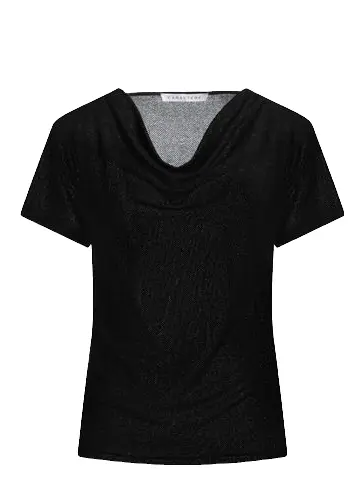 CARACTÈRE Metallic Knit Top - Black