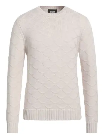 Alpha Studio Merino Wool Crewneck Sweater - Beige