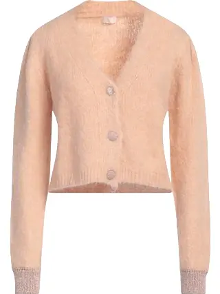 LIU •JO Cardigan In Synthetic Fibers, Wool, And Mohair Wool - Beige