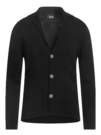 Alpha Studio Merino Wool Cardigan - Black