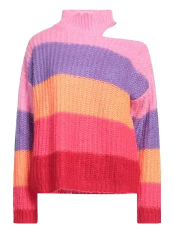 KAOS JEANS Striped Knit Turtleneck - Pink