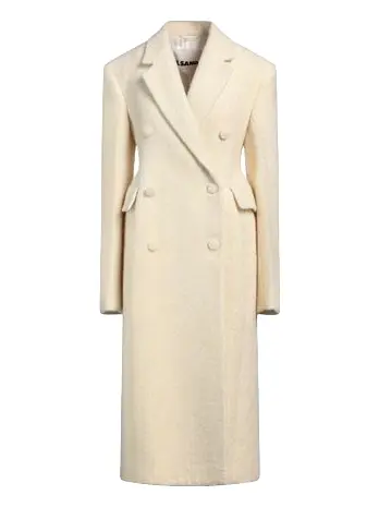 JIL SANDER Double-breasted Bouclé Coat - Yellow