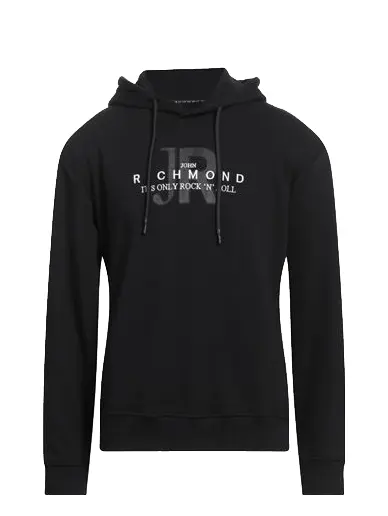 John Richmond Fleece Embroidered Logo Hoodie - Black