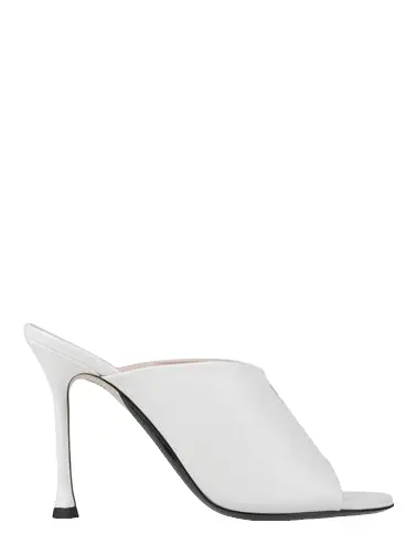 N°21 Leather Slide Sandals - White