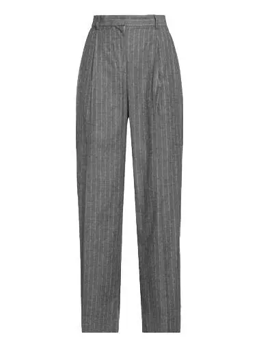 EMMA & GAIA Flannel Pinstriped Trousers - Grey