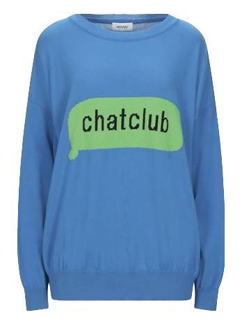OTTOD'AME Knitted Multicolor Sweater - Azure