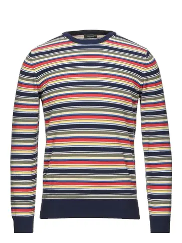 Rossopuro Striped Lightweight Knit Sweater - Blue
